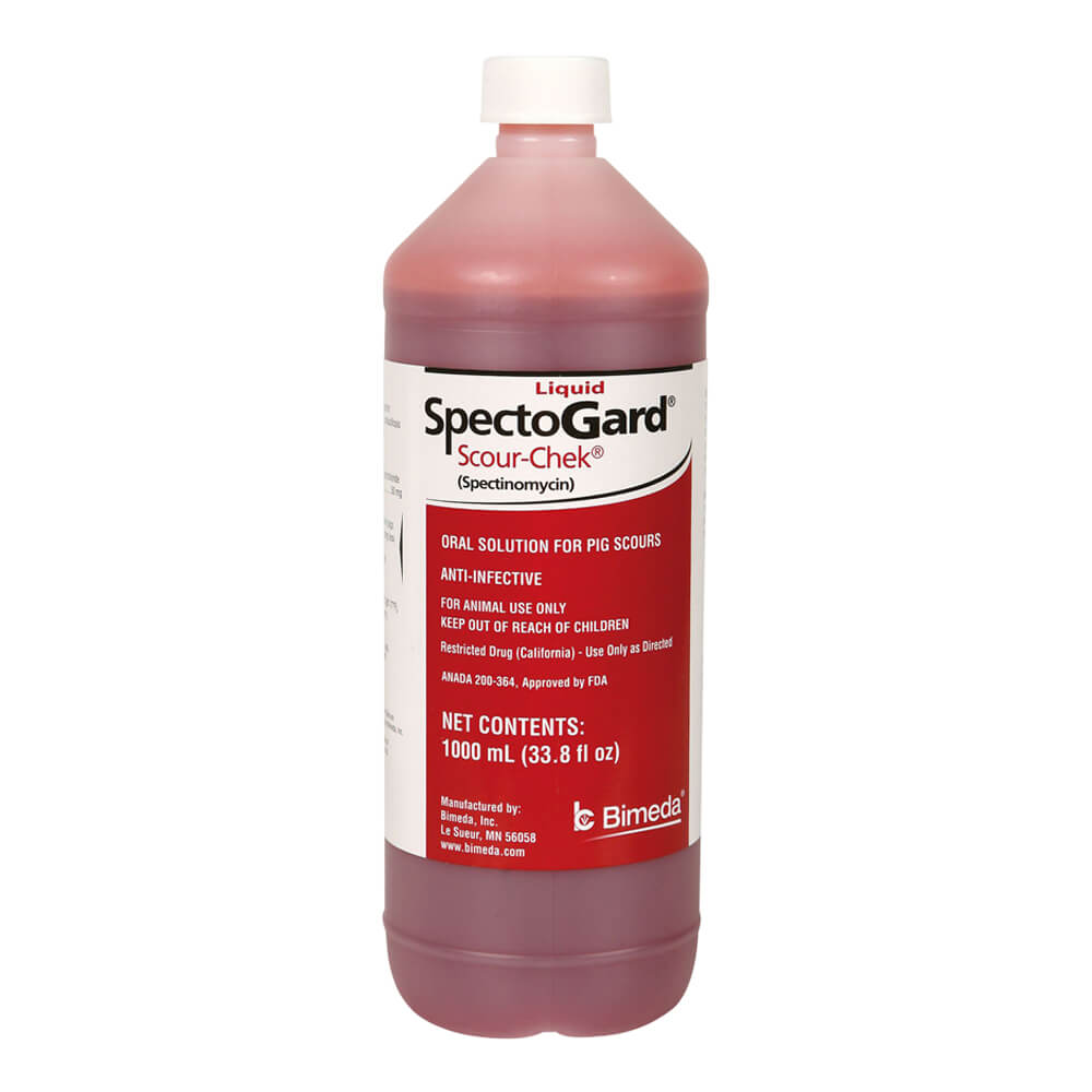 Rx Liquid SpectoGard Scour-Chek (Spectinomycin) for Pigs, 1000 ml Oral ...