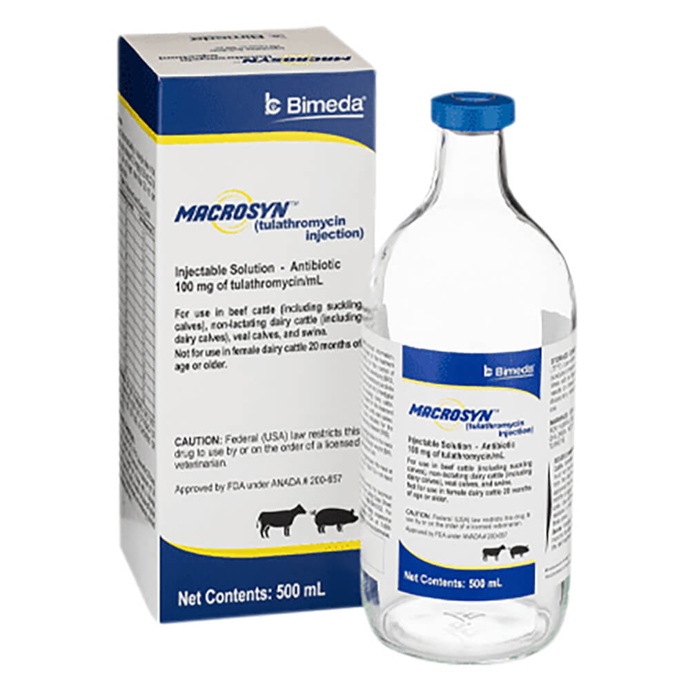 Rx Macrosyn Injectable, 500ml for Cattle and Swine — Jeffers