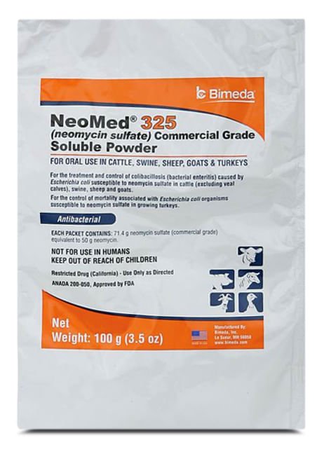 Rx Neomed 325 Soluble Powder for Livestock, 100gm Bag — Jeffers