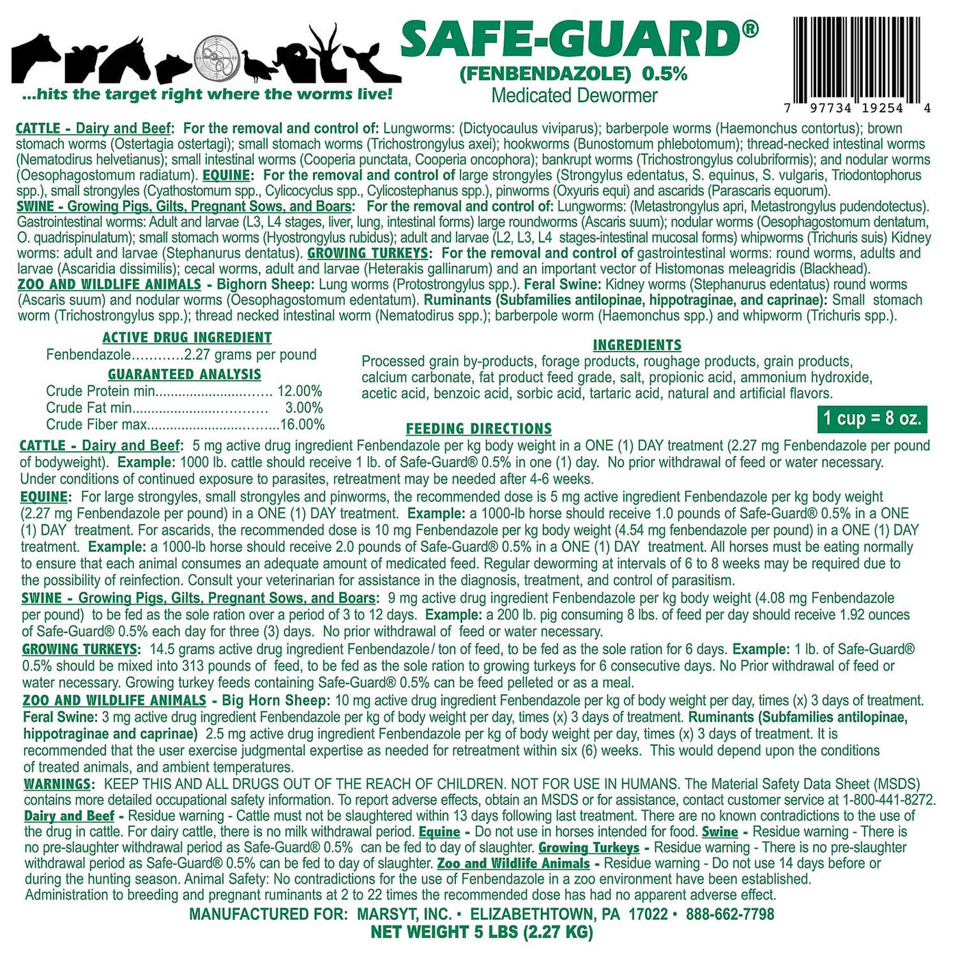 Safe-Guard Multi-Species Pelleted Dewormer — Jeffers