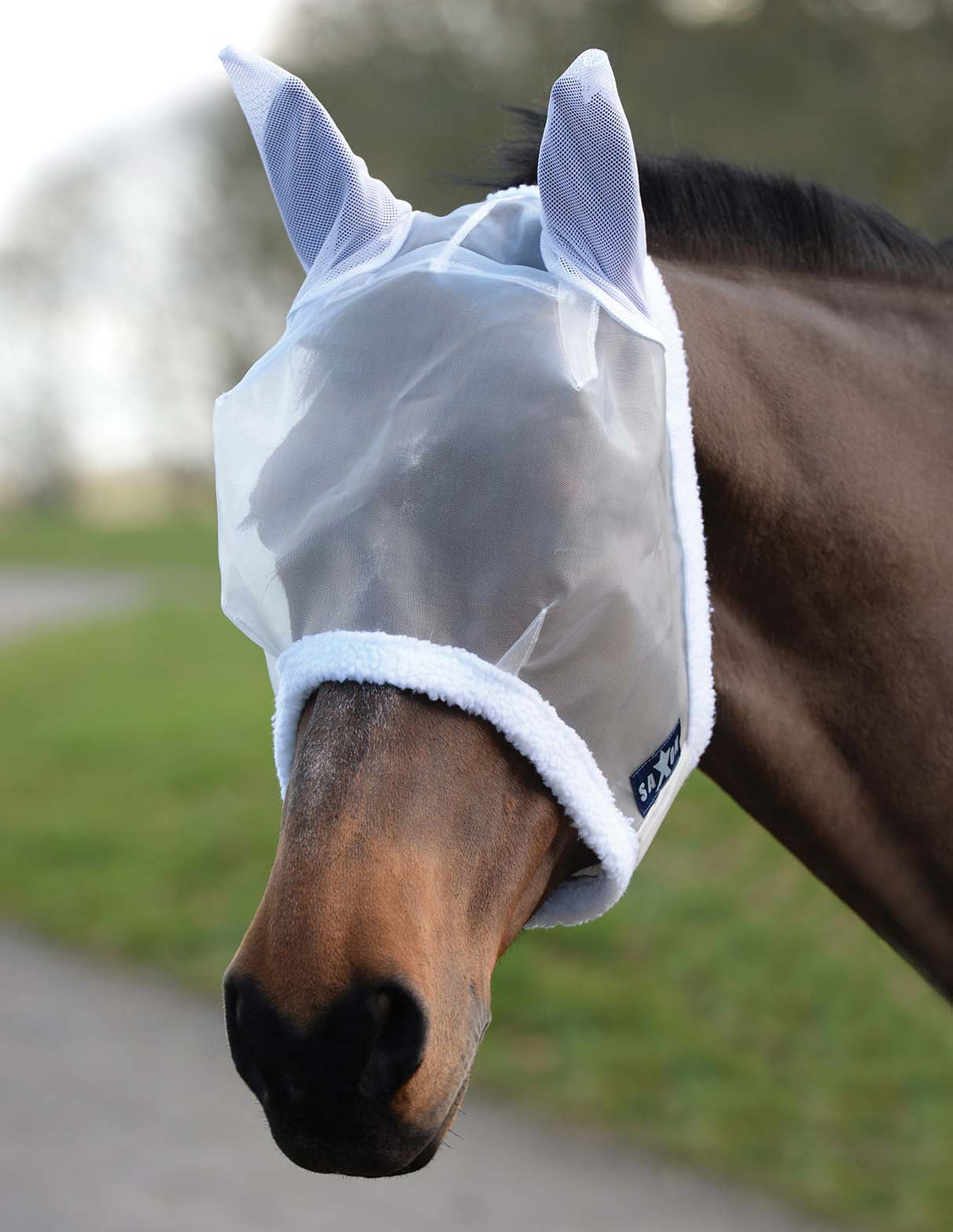 Saxon Mesh Horse Fly Mask, White — Jeffers