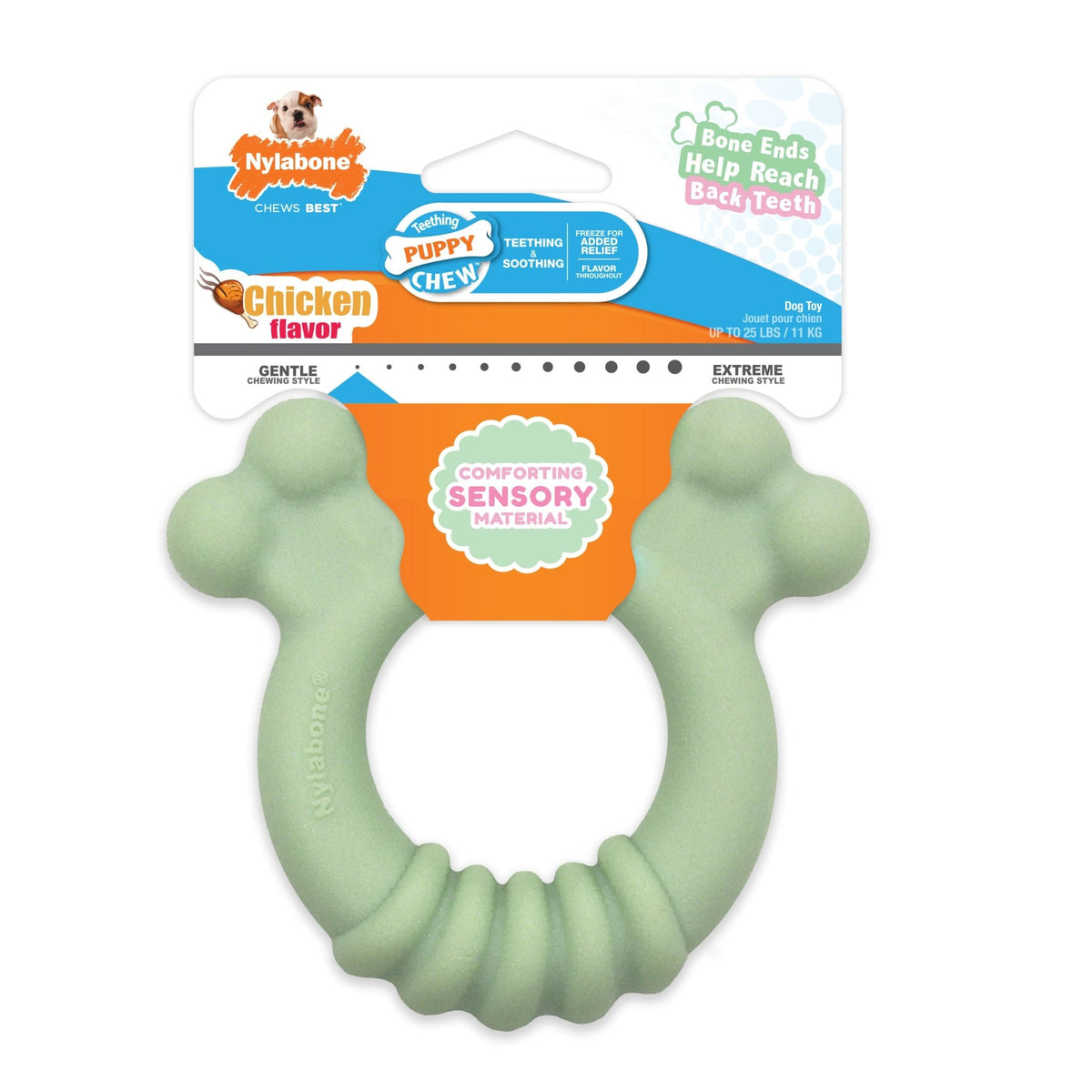 Nylabone Sensory Material Puppy Teething Ring, Chicken, Small/Regular ...