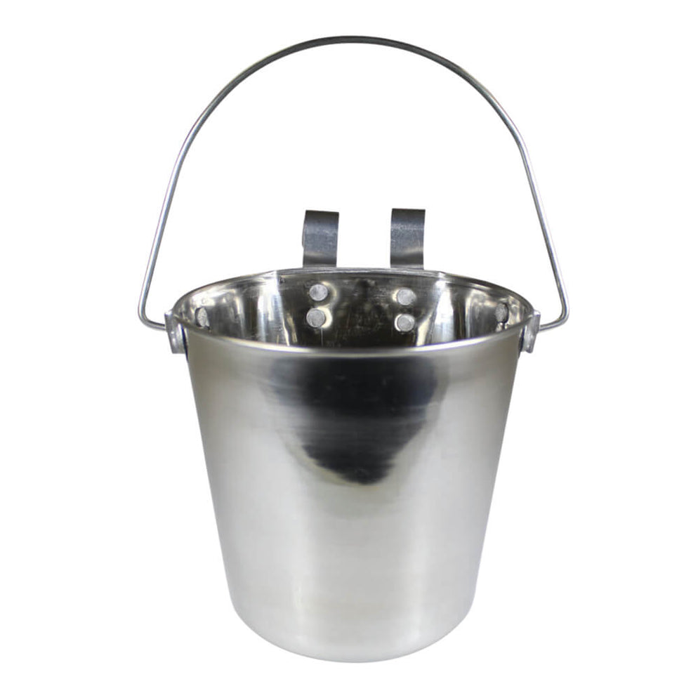Stainless Steel Pail, Flat Sided Hook-On with Rivets for Farms — Jeffers