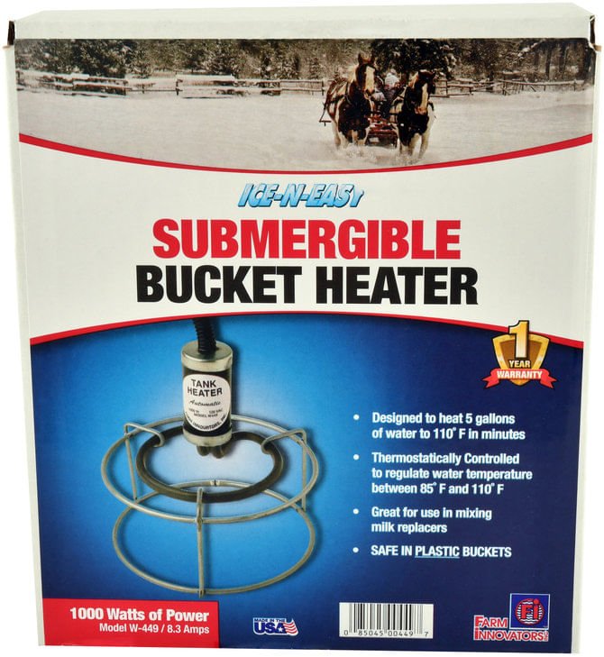 Submergible Bucket Heater, 1000-Watts Power — Jeffers