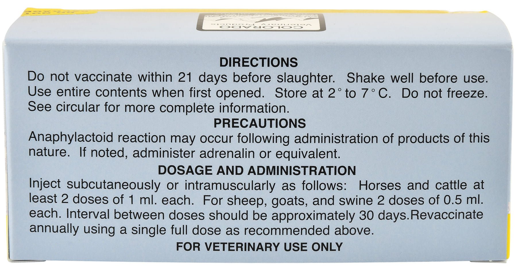 Tetanus Toxoid Vaccine for Cattle, Horses & Livestock — Jeffers