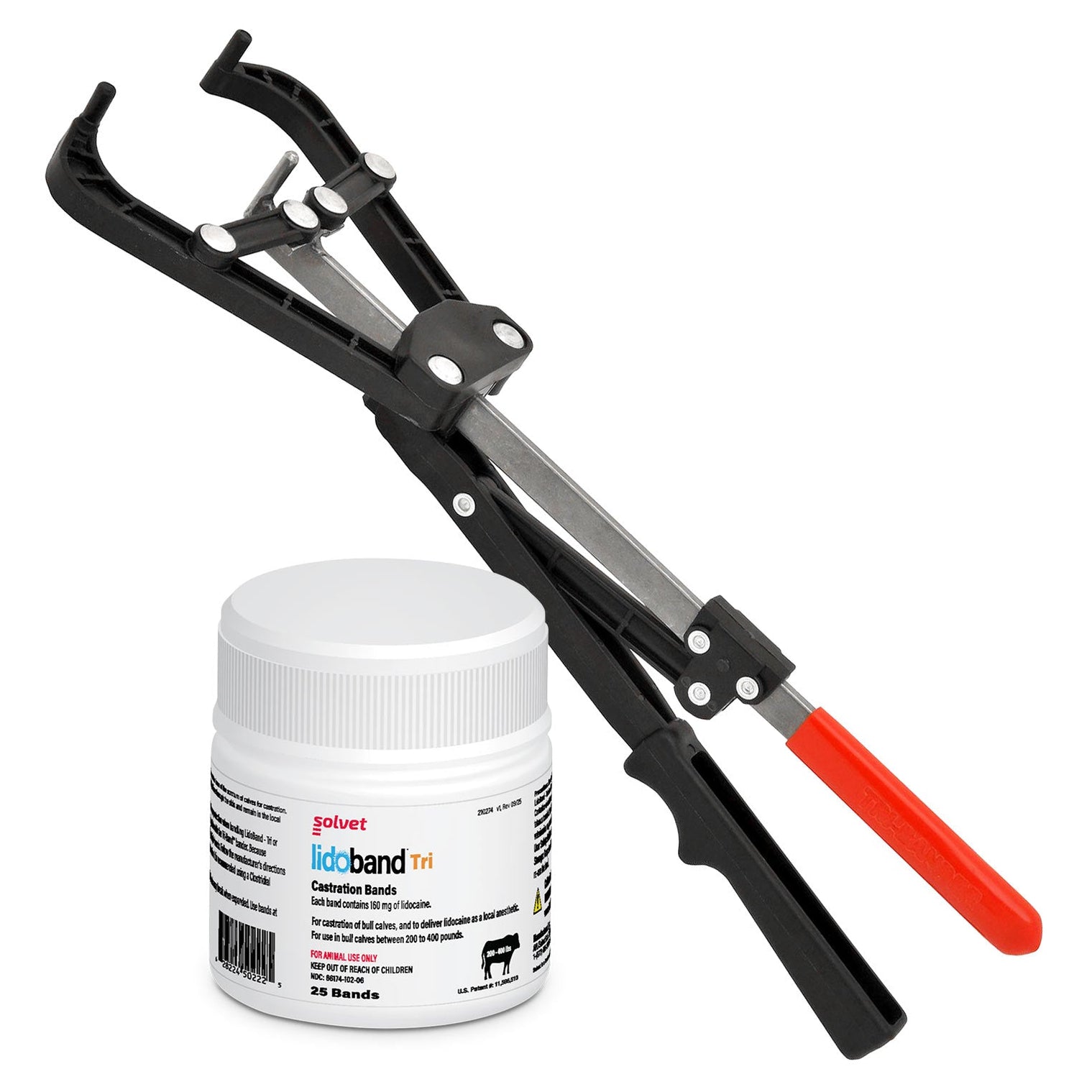 Tri-Band Bander Castration Kit with Lidoband Tri Lidocaine Bands for ...