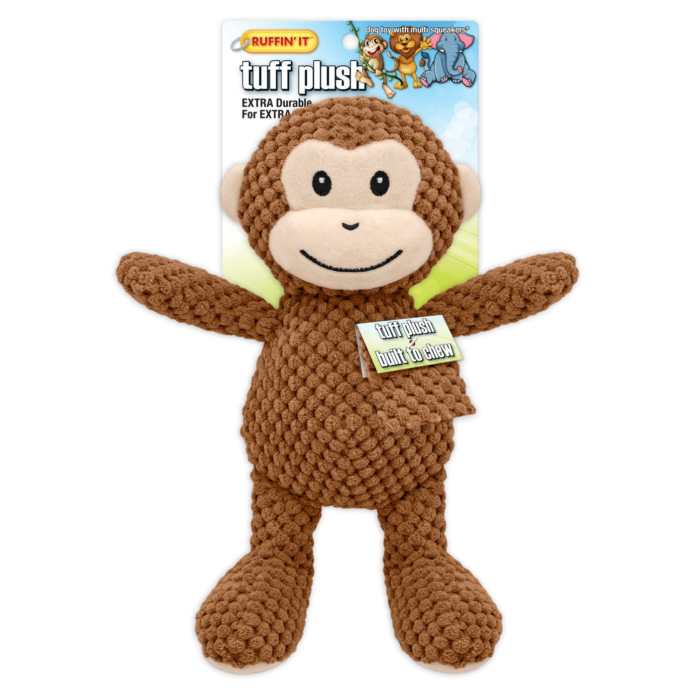 Tuff Plush Dog Toys, Assorted Elephants, Lions, Monkey — Jeffers