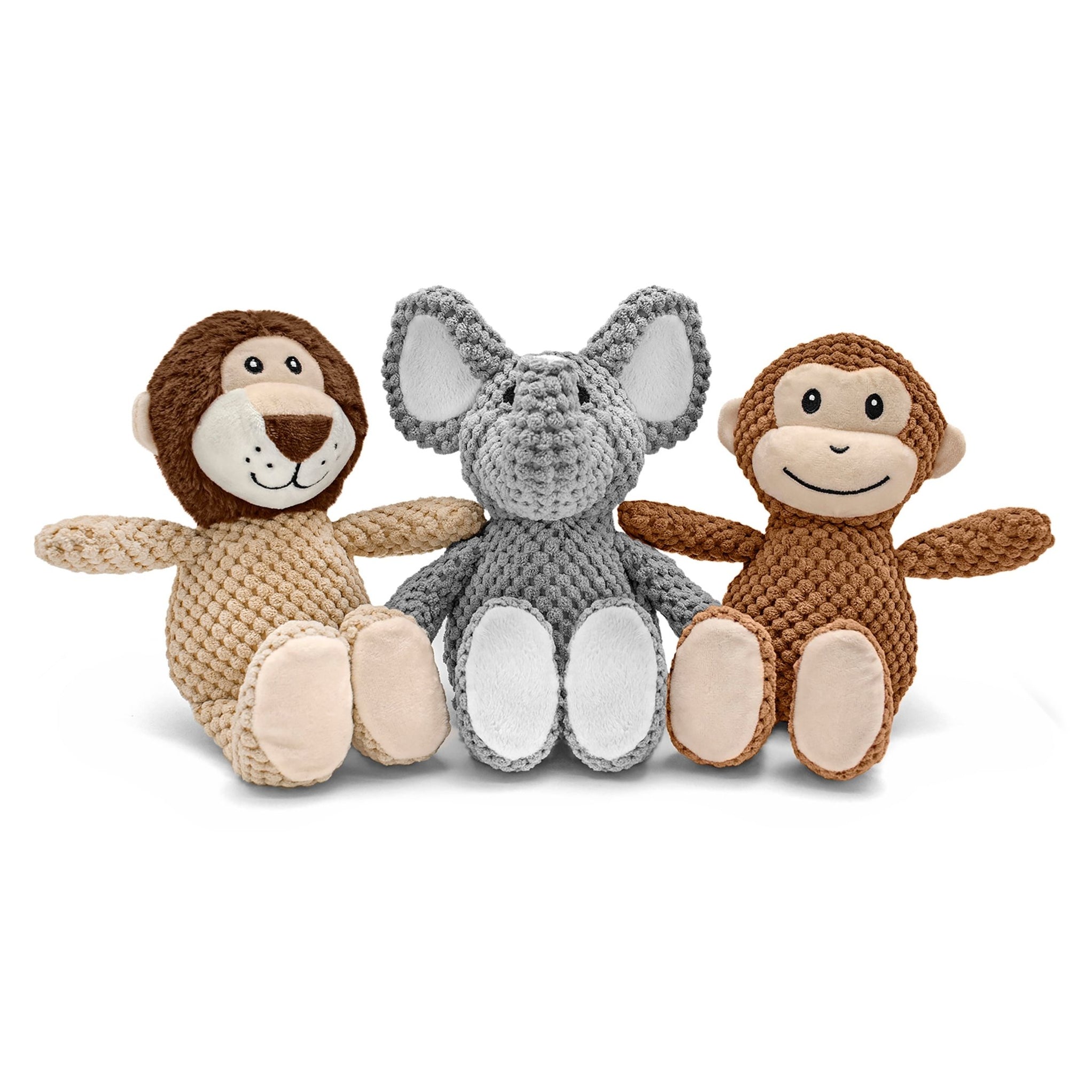 Tuff Plush Dog Toys, Assorted Elephants, Lions, Monkey — Jeffers