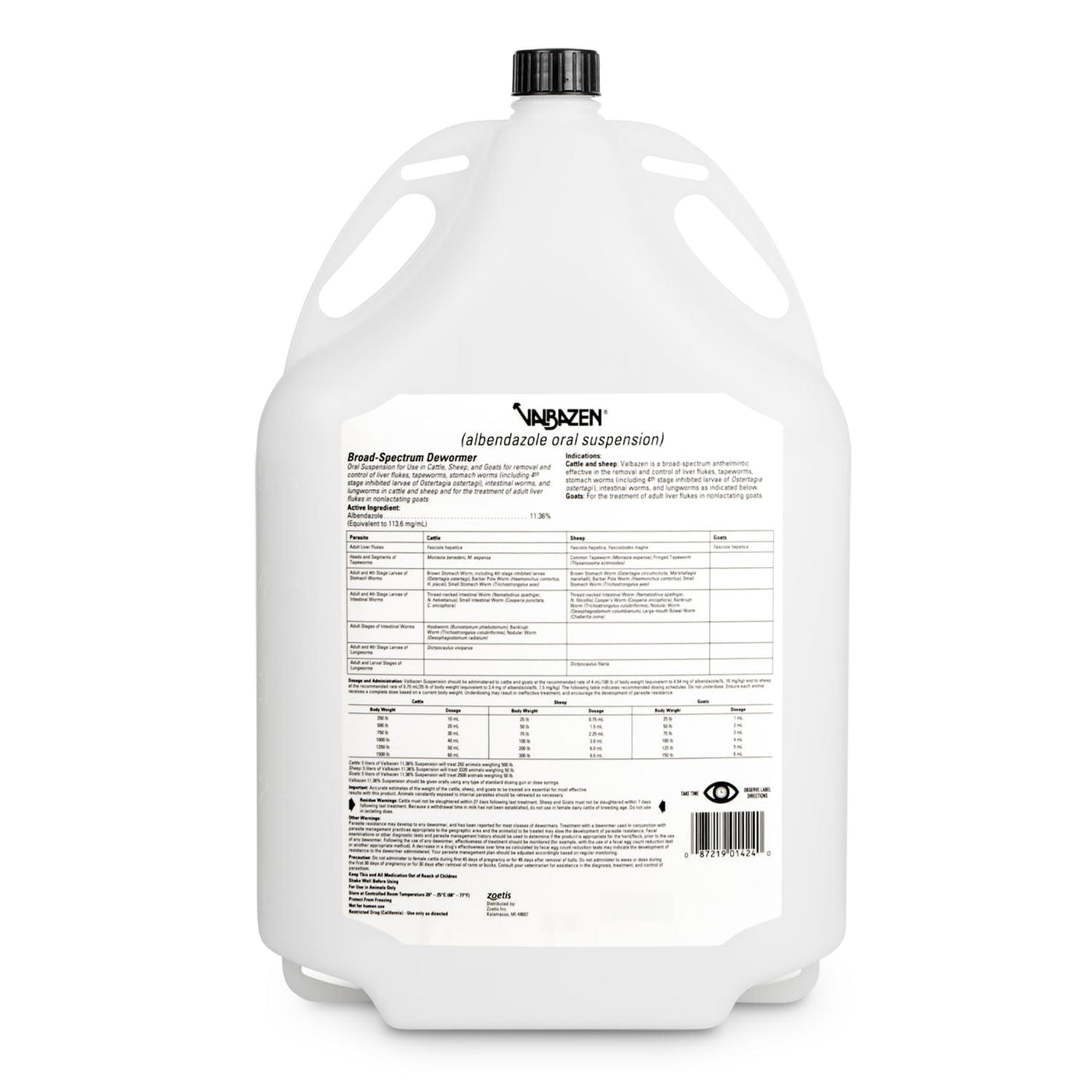 Valbazen Broad-Spectrum Drench Dewormer Oral Suspension for Goats — Jeffers