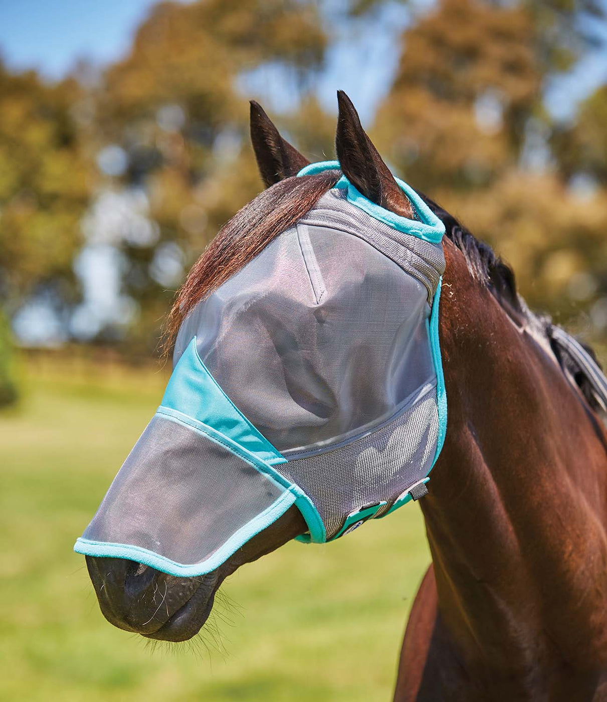WeatherBeeta ComFITec Deluxe Fine Mesh Fly Mask with Nose for Horses ...