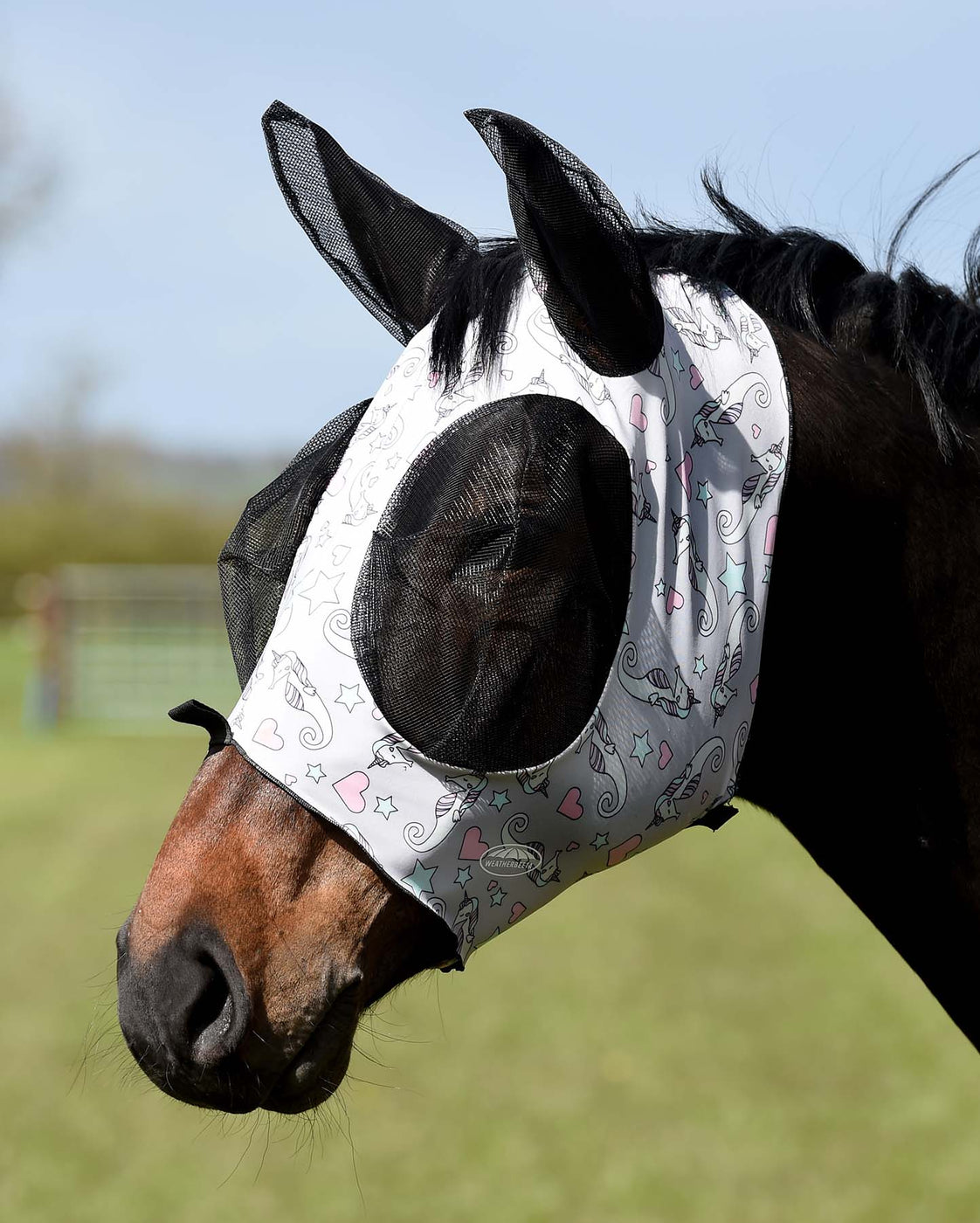 WeatherBeeta Deluxe Stretch Bug Eye Saver Fly Mask w Ears for Horses ...