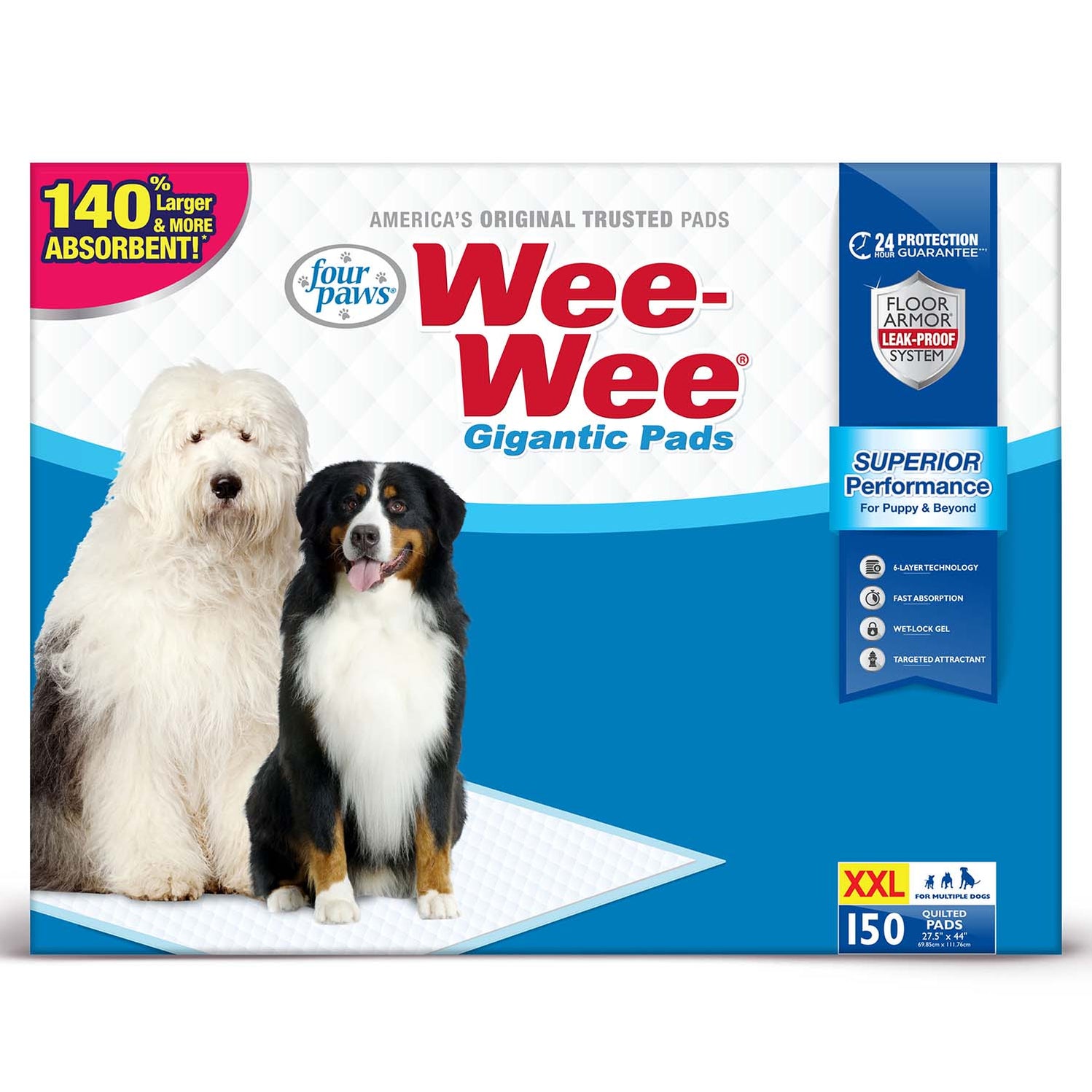 Wee-Wee Superior Performance Gigantic Puppy & Dog Pee Pads — Jeffers