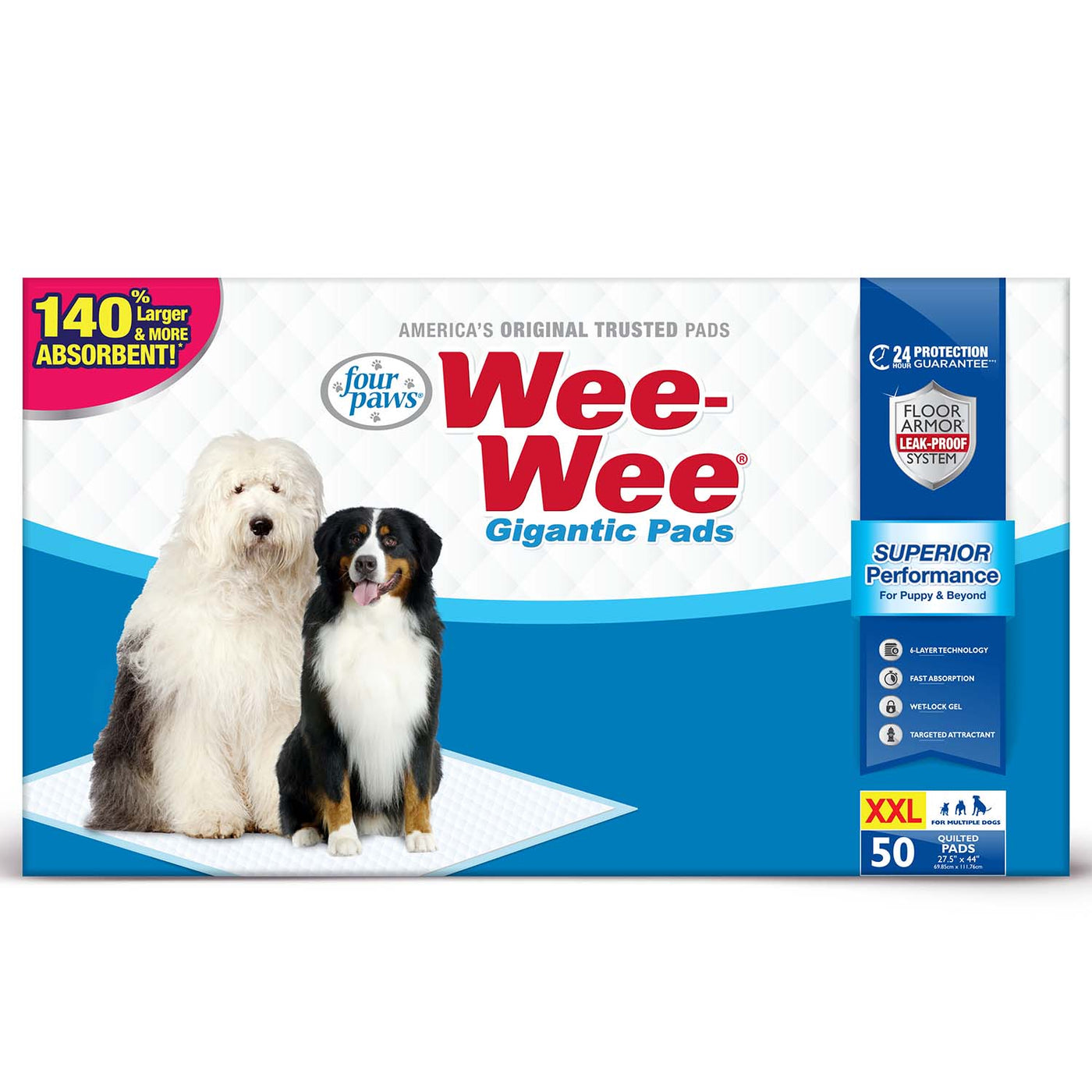 Wee-Wee Superior Performance Gigantic Puppy & Dog Pee Pads — Jeffers