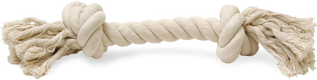 Jeffers White Rope Bone Dog Toy