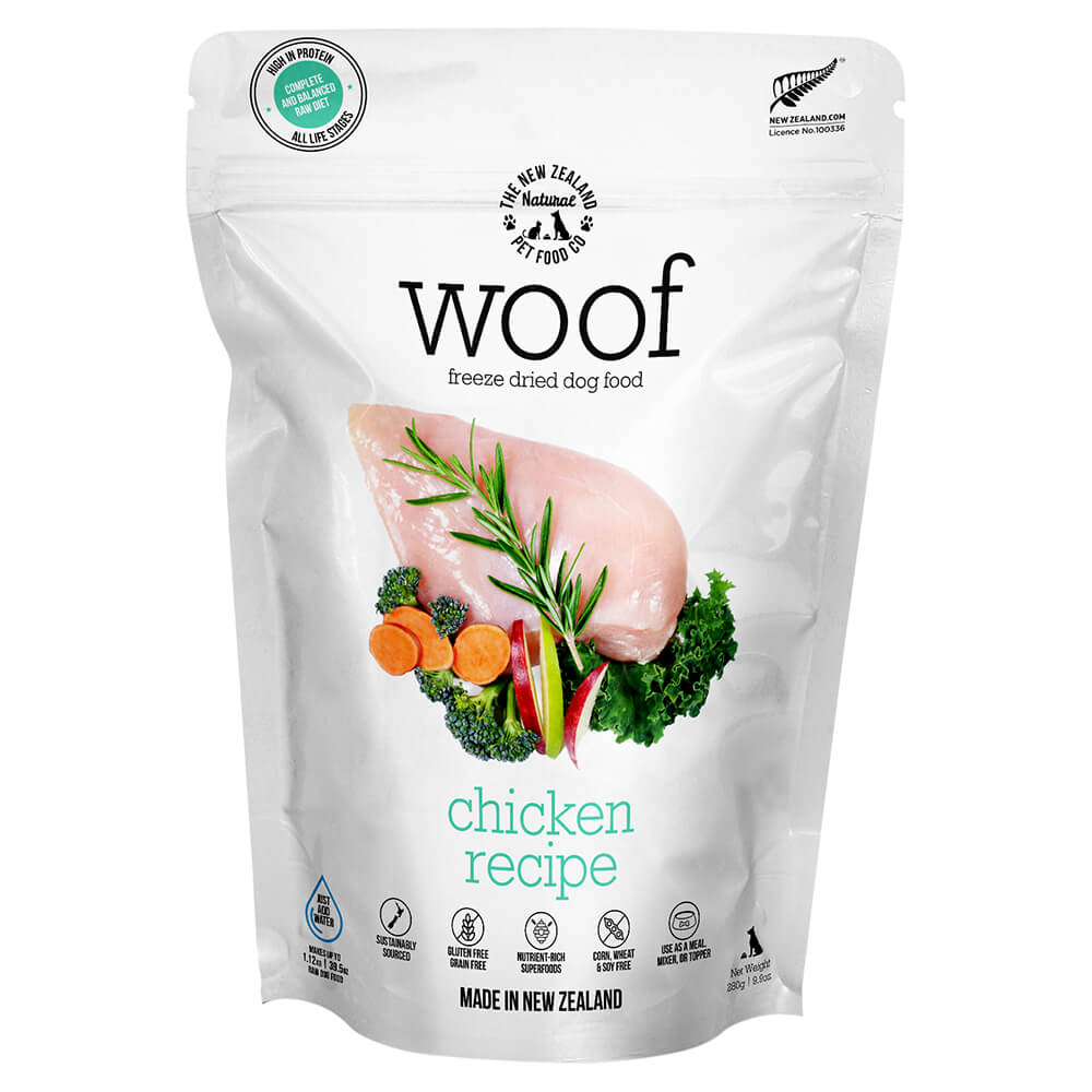 Woof Chicken Grain Free Freeze Dried Raw Dog Food, 9.9 oz — Jeffers