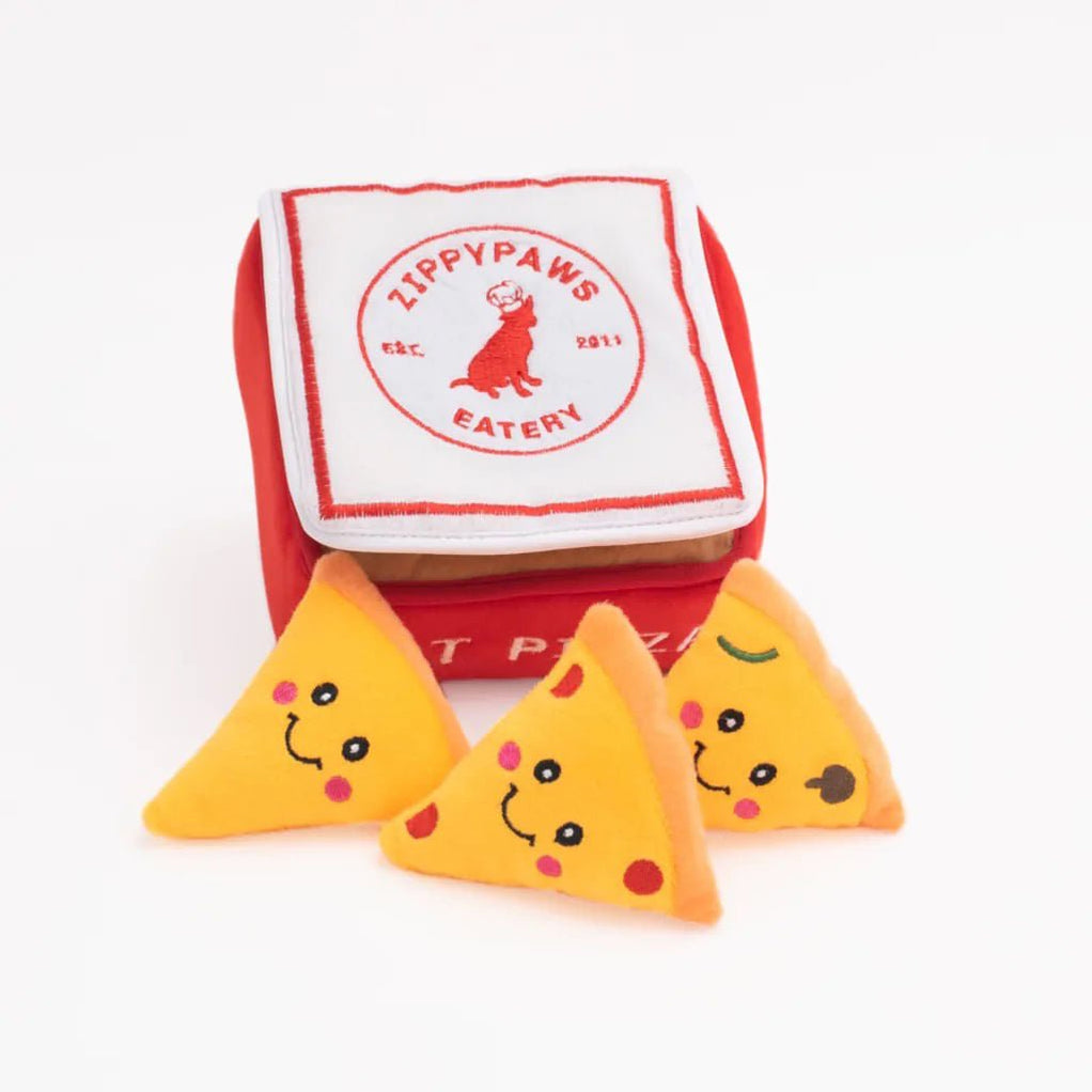Zippy Burrow Pizza Box Pet Toy — Jeffers